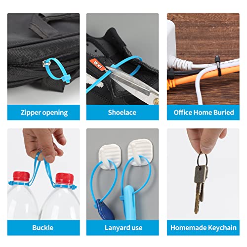XINGO 100PCS Cable Zip Ties Heavy Duty, Premium Nylon Plastic Wire Ties with 50 Pounds Tensile Strength, Self-Locking Black Nylon Zip Ties for Indoor and Outdoor (8 inch, Blue)