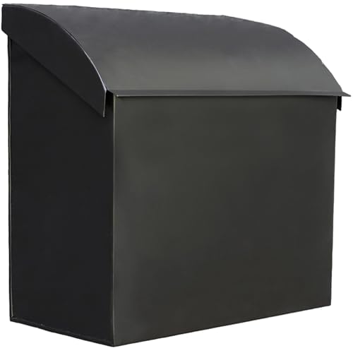 NACH Large Mailbox for House, 12.4”x7.1”x11.8 Black Mailboxes for Outside, Waterproof Mailbox - Baxter-Style Wall Mount Mailboxes for Outside