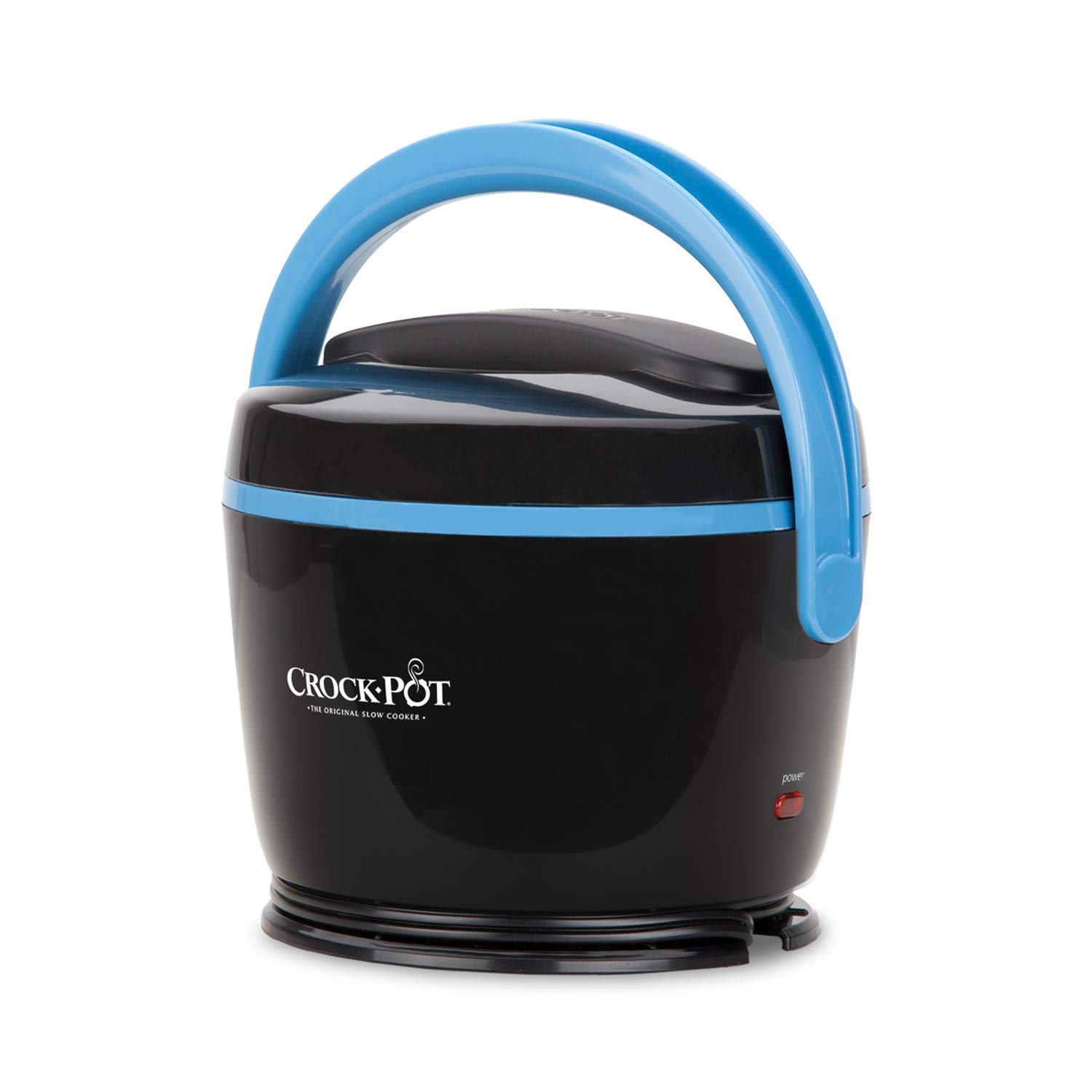 Crock-Pot Large 8 Quart Programmable Slow Cooker with Auto Warm Setting and Cookbook, Black Stainless Steel & Electric Lunch Box, Portable Food Warmer for On-the-Go, 20-Ounce, Black/Blue