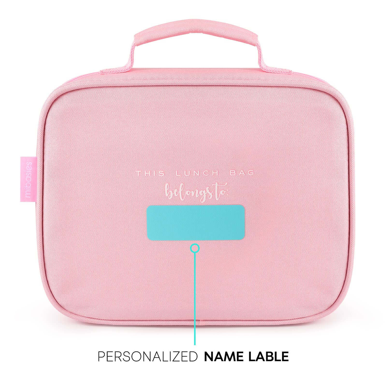 mibasies Kids Lunch Bag for Girls Toddler Sparkle Lunch Box for School Travel, Pink Blue Rainbow