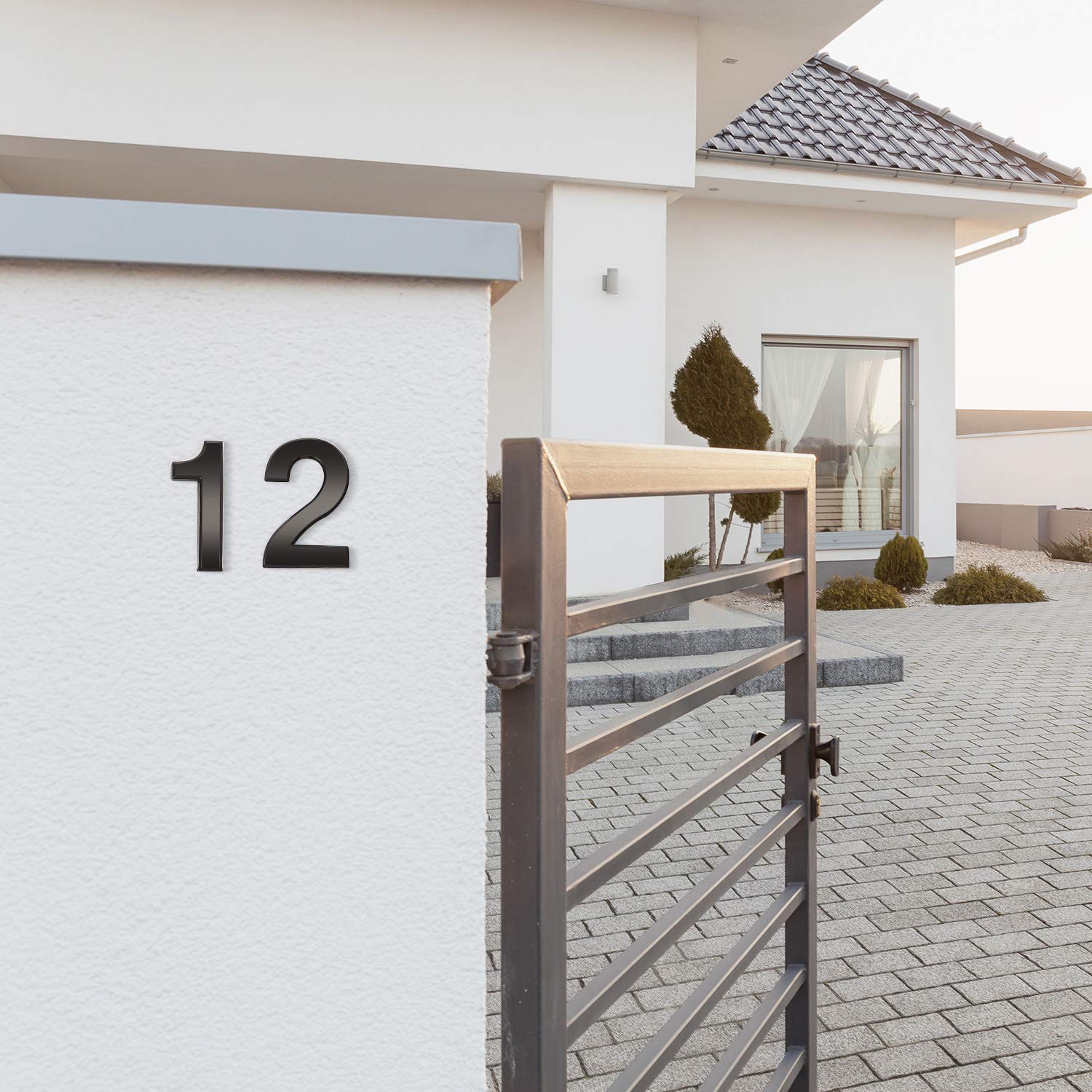 20 Pieces House Numbers Mailbox Numbers 0-9, 3D Door Address Numbers Self Adhesive Mailbox Numbers Sticker or House, Apartment, Office, Hotel Room, Mailbox Signs (Black, 2.76 Inch)