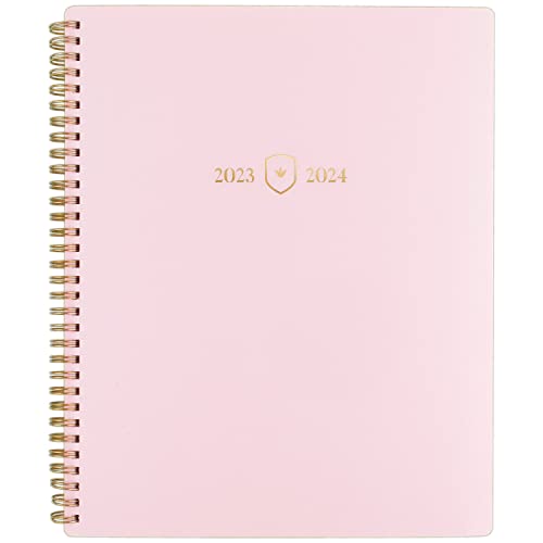 AT-A-GLANCE 2023-2024 Planner, Weekly & Monthly Academic, Simplified by Emily Ley, 8-1/2" x 11", Large, Leatherette, Blush (EL13-905A)
