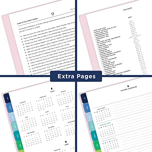AT-A-GLANCE 2023-2024 Planner, Weekly & Monthly Academic, Simplified by Emily Ley, 8-1/2" x 11", Large, Leatherette, Blush (EL13-905A)