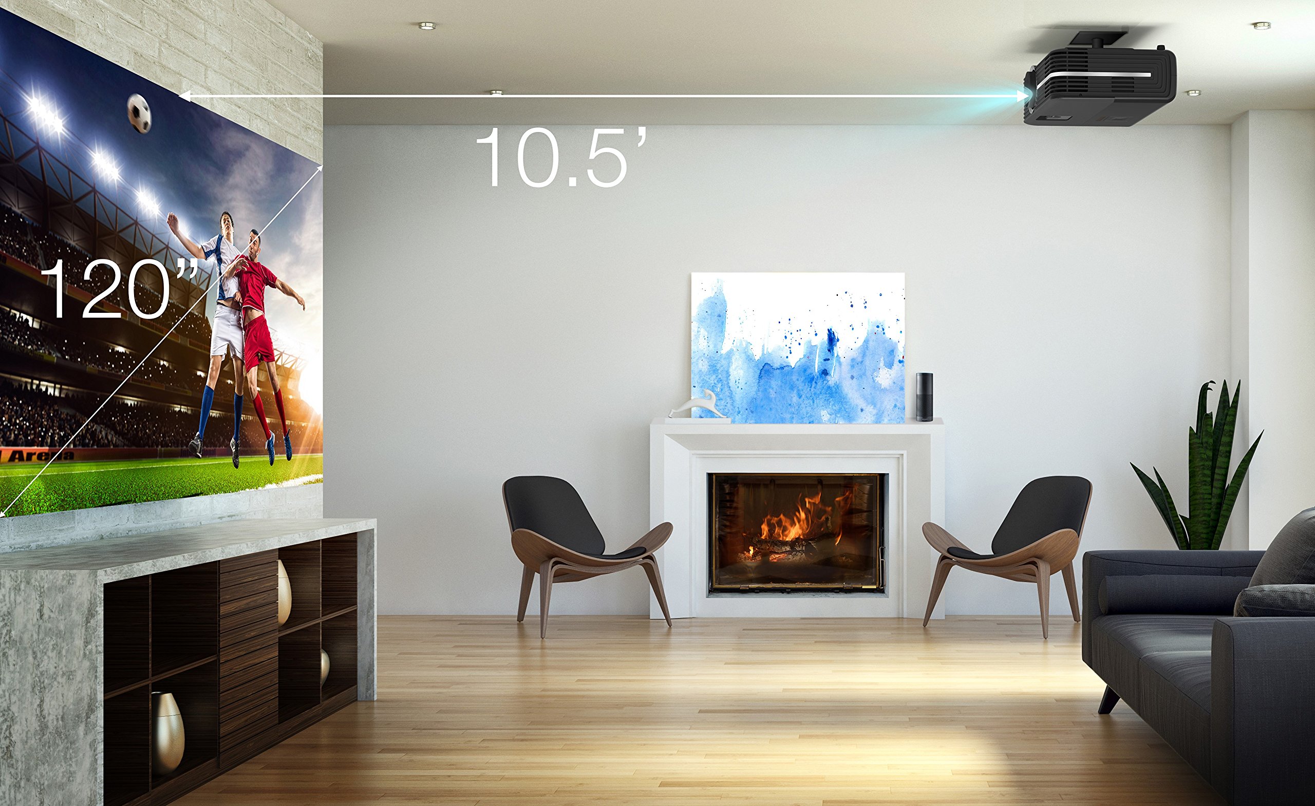Optoma UHD51ALV True 4K UHD Smart Projector with HDR | Super Bright 3,000 Lumens | HDR10 | Works with Alexa and Google Assistant | Voice Command to Activate Projector | USB Media Streamer