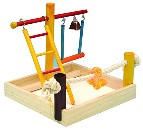 Penn-Plax Bird Life Wooden Playpen β Perfect for Parakeets, Lovebirds, and Parrotlets β Small