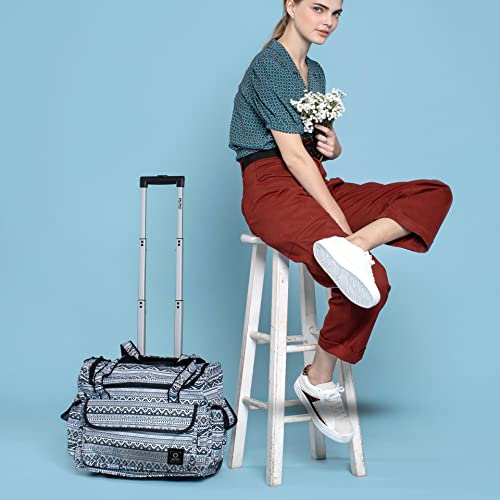 J World New York Donna Rolling Tote Bag on Wheels. Laptop Carry-On, Black (Measures 15 X 17 X 8.3 inches, Holds over 35 litres)