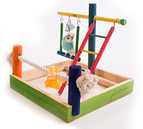 Penn-Plax Bird Life Wooden Playpen β Perfect for Parakeets, Lovebirds, and Parrotlets β Small