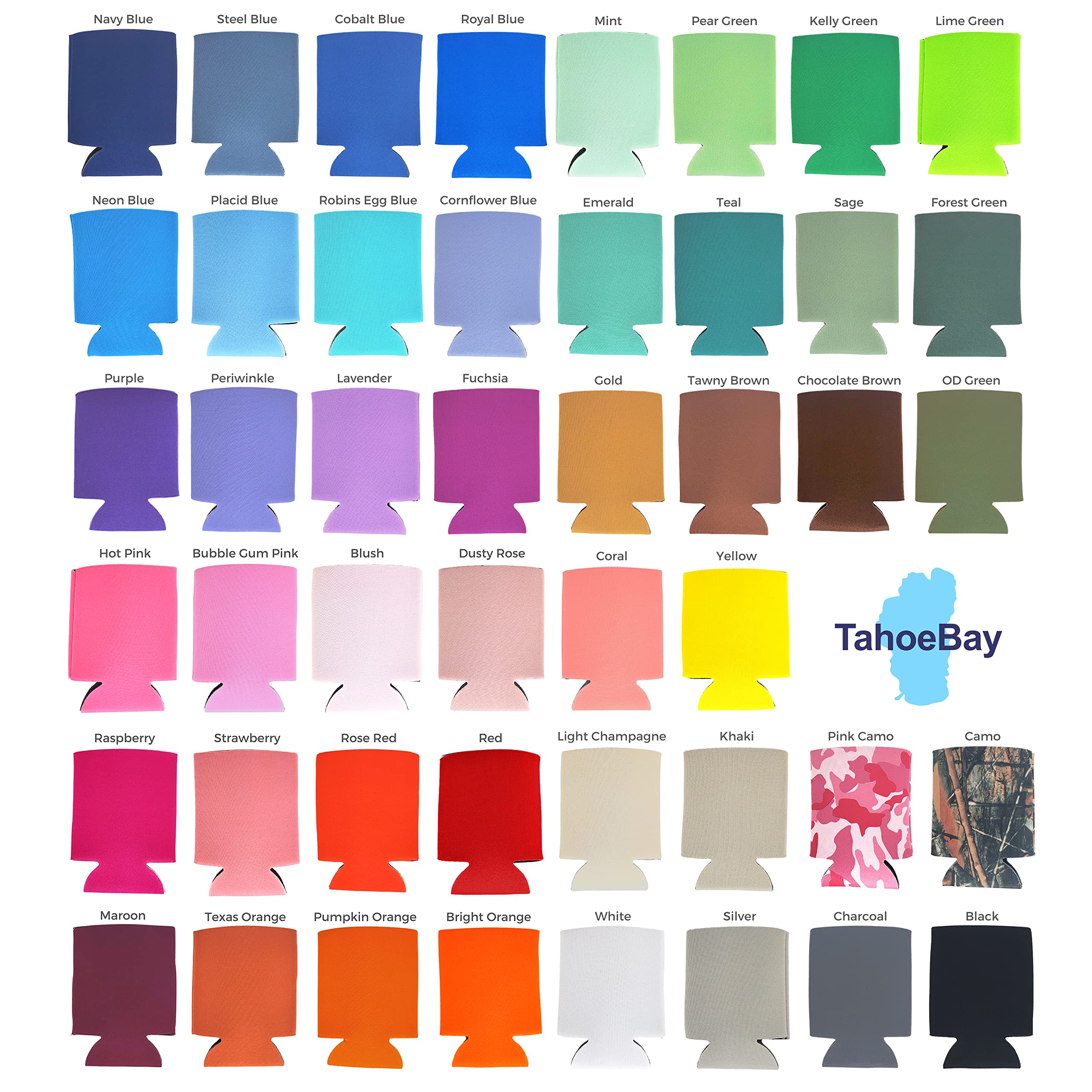 TahoeBay Blank Beer Can Coolers, Plain Bulk Collapsible Foam Soda Cover Coolies, Personalized Sublimation Sleeves for Weddings, Bachelorette Parties, HTV Projects (Multicolor)