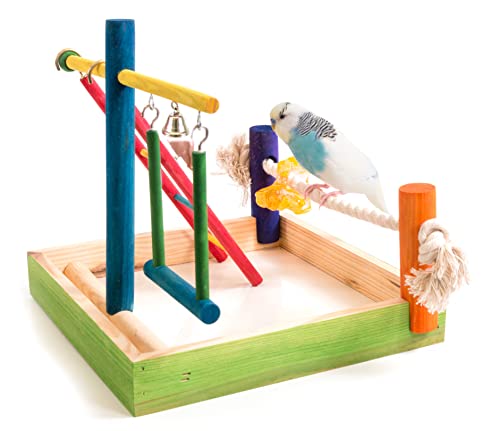 Penn-Plax Bird Life Wooden Playpen β Perfect for Parakeets, Lovebirds, and Parrotlets β Small