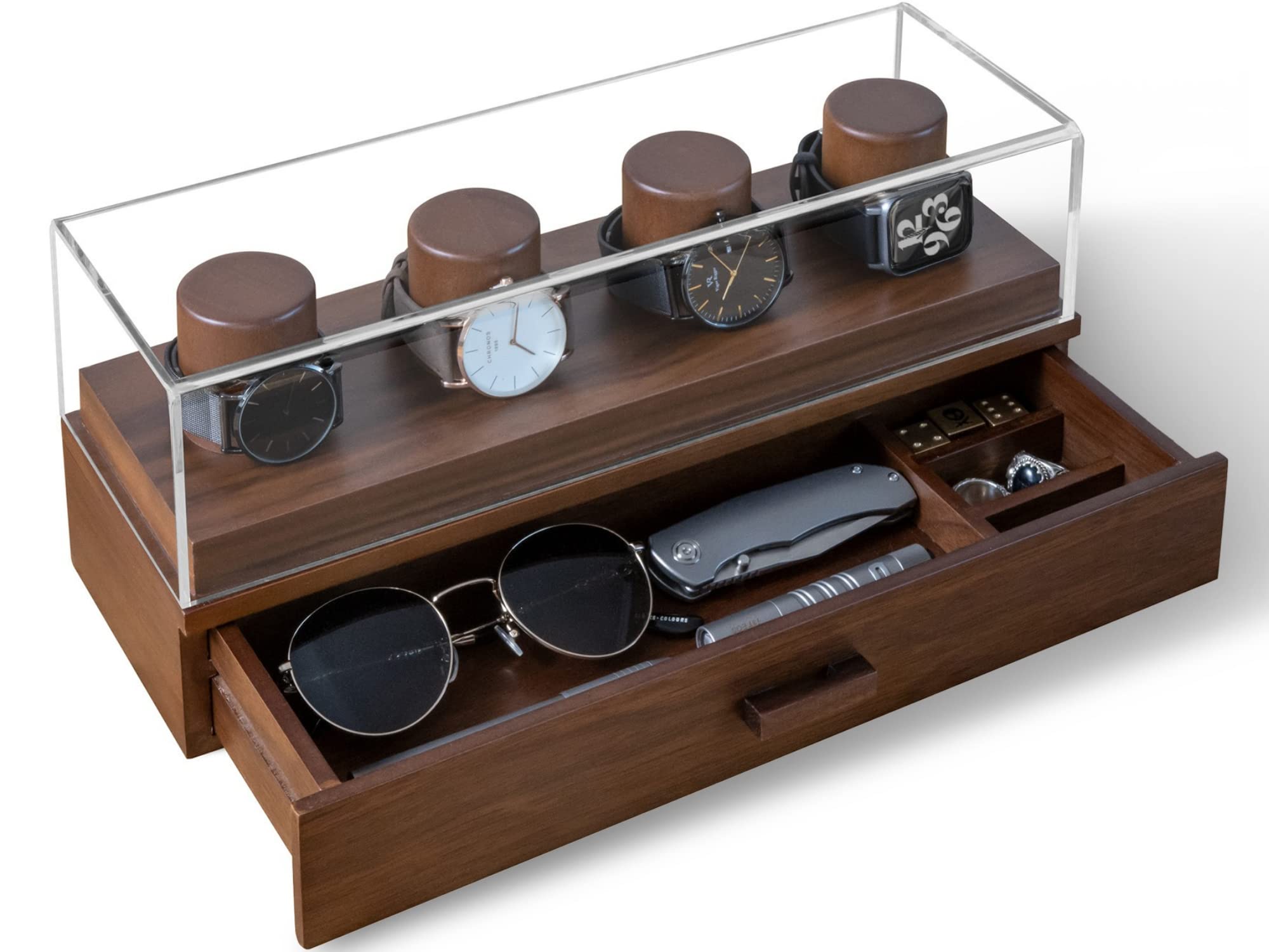 Holme & Hadfield The Watch Deck with Vegan Leather Padding for Extra Protection and Luxurious Finish โ Lifetime Assurance Included