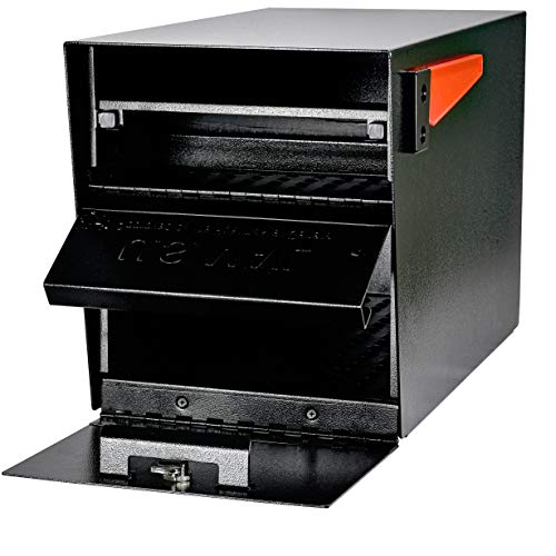 Mail Boss 7106 Curbside Steel Post Mount Security Locking Mailbox, Black, Extra Large, 21 in. D x 11.125 in. W x 13.75 in. H