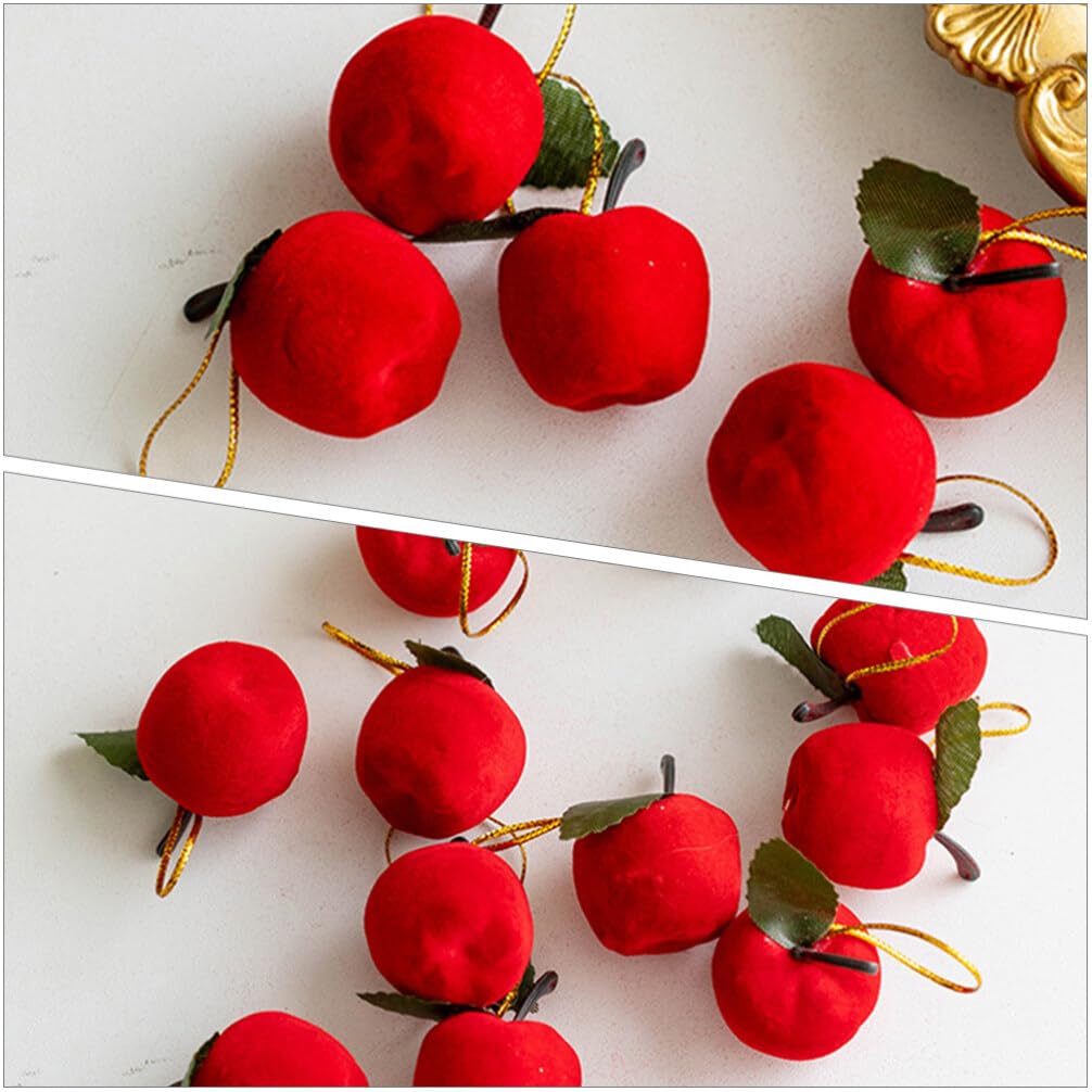 Artibetter Shatterproof Christmas Tree Baubles, Christmas Tree Pendant Foam Red Apple Decoration Christmas Apple Ornament Apple Shaped Hanging Xmas Tree Decor 60Pcs 2cm