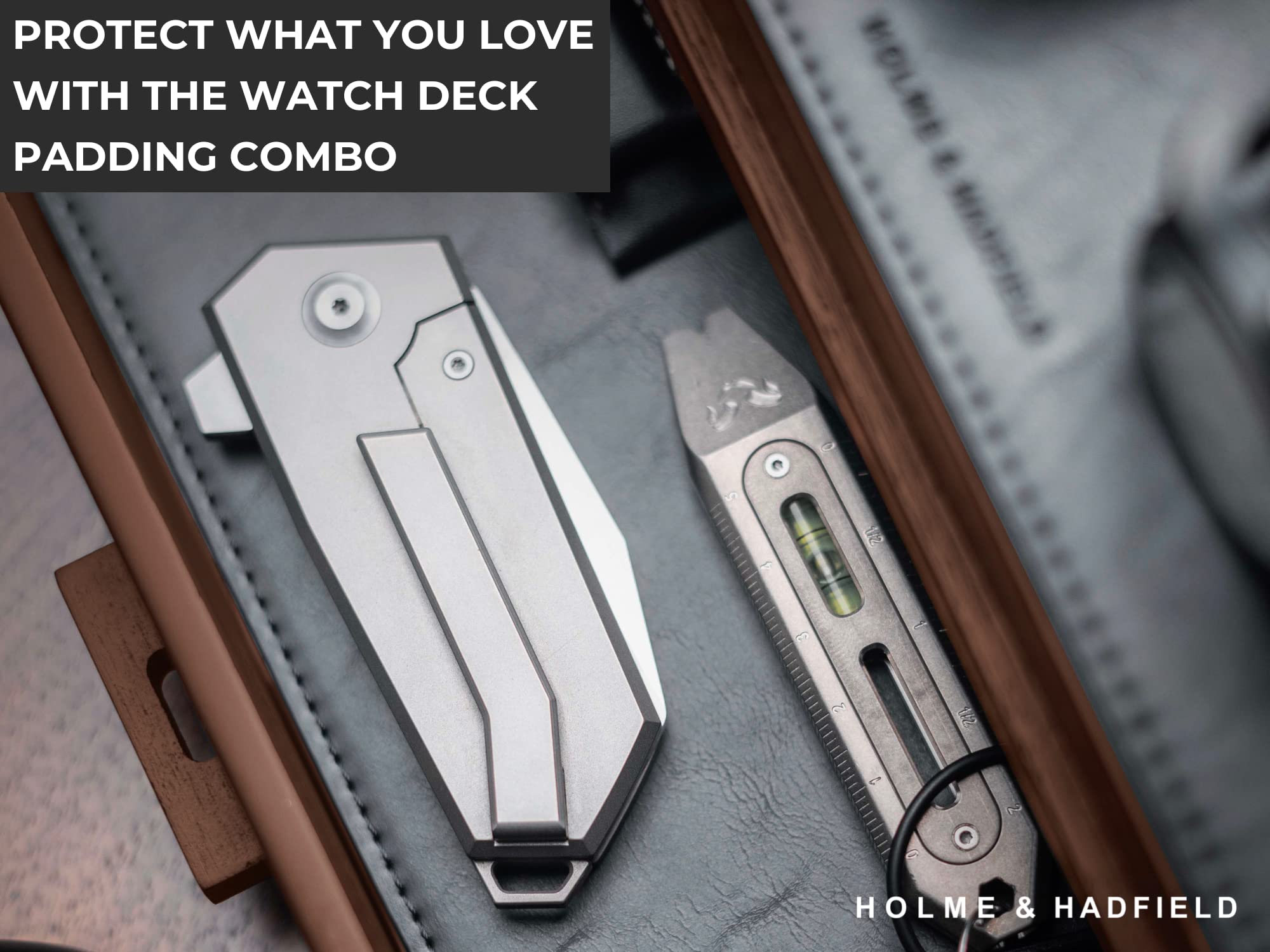 Holme & Hadfield The Watch Deck with Vegan Leather Padding for Extra Protection and Luxurious Finish โ Lifetime Assurance Included