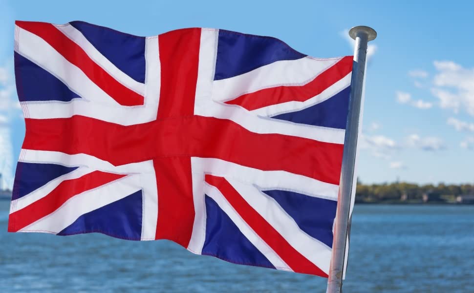 FLAGWIN British Flag 2x3 FT United Kingdom Flags, Embroidered Sewn Stripes Union Jack England Flags, Heavy Duty UK British National Flag Banner Outdoor