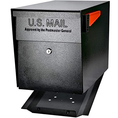Mail Boss 7106 Curbside Steel Post Mount Security Locking Mailbox, Black, Extra Large, 21 in. D x 11.125 in. W x 13.75 in. H