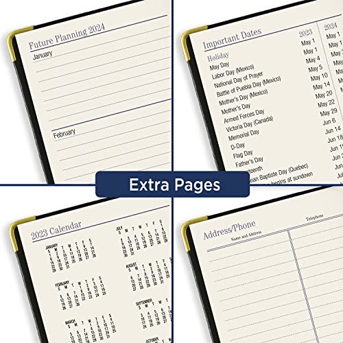 AT-A-GLANCE 2023 Weekly & Monthly Diary, Fine Diary, 3" x 5" Pocket Size, Flexible Cover, Faux Leather (70111105)