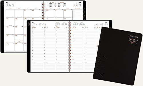 AT-A-GLANCE Weekly / Monthly Appointment Book / Planner 2019, 8.25 x 10.88 Inches, Contemporary, Graphite (70-950X-45)