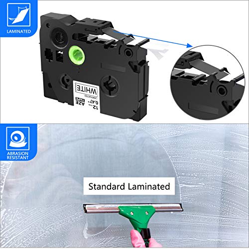 GREENCYCLE Compatible for Brother TZe-231 TZ-431 Laminated Tape Black on White/Red 12mm 0.47" 1/2 Inch for P Touch PT-D200 PT-D210 PT-D400 PT-H100 PT-1230PC Label Makers, 5 Pack