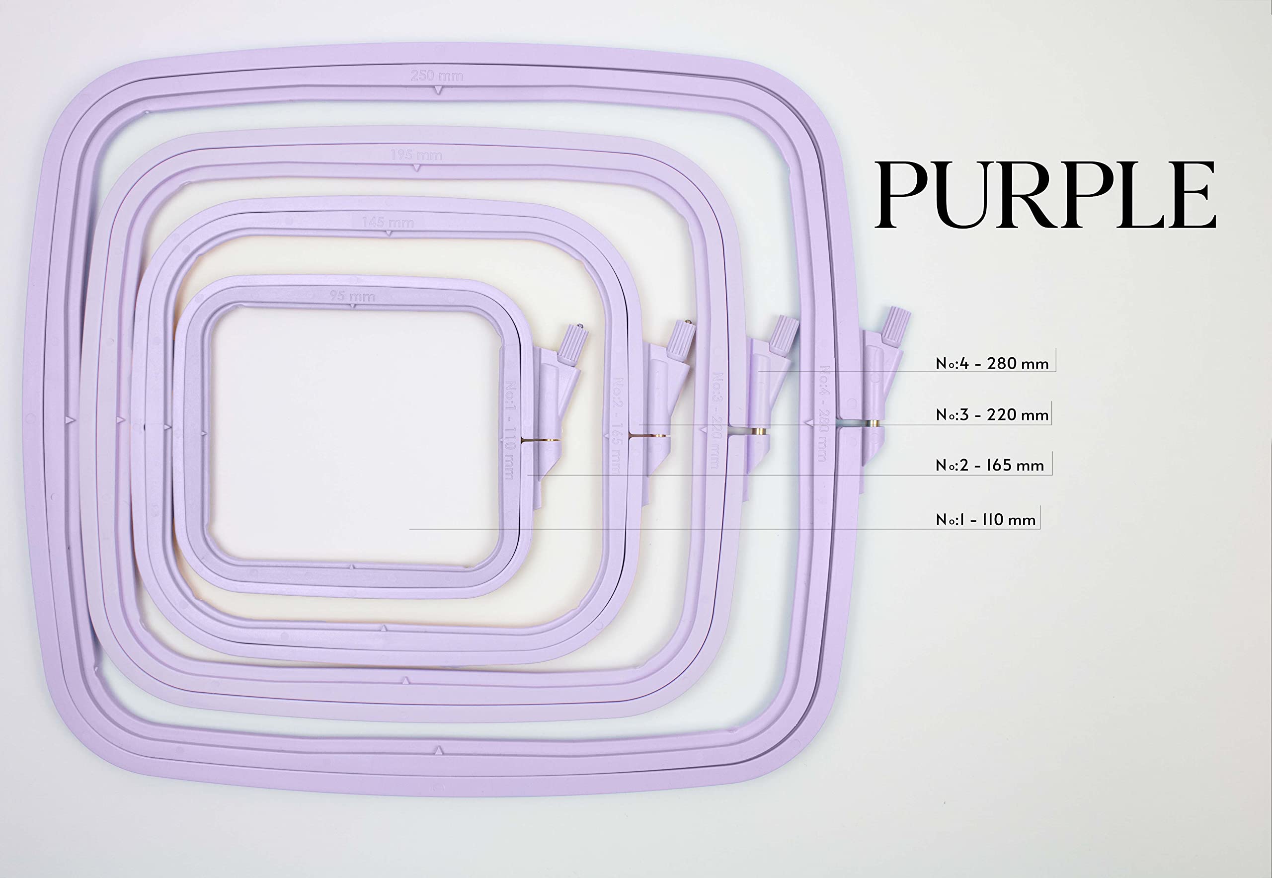 4Pcs Embroidery Hoops, Set of High Quality Cross Stitch Hoops, Needlework Hoop, Stitching Hoops (Purple)