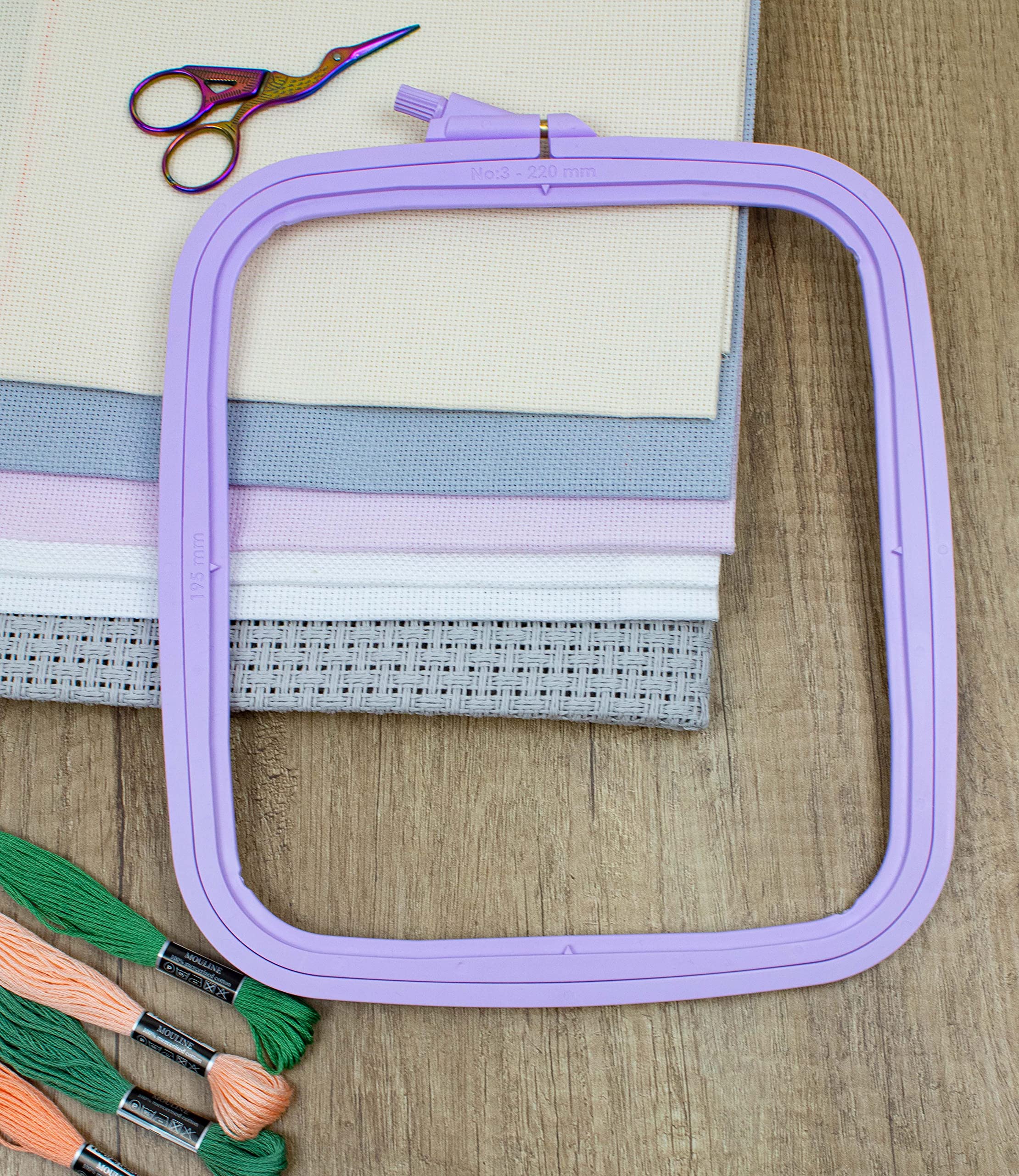 4Pcs Embroidery Hoops, Set of High Quality Cross Stitch Hoops, Needlework Hoop, Stitching Hoops (Purple)