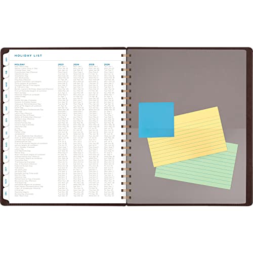 AT-A-GLANCE 2023 Weekly & Monthly Planner, 8-1/2" x 11", Large, Spiral Bound, Monthly Tabs, Pocket, Signature, Brown (YP90509)