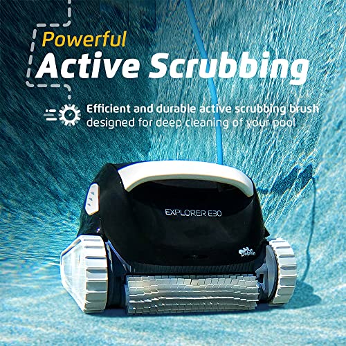 Dolphin Explorer E30 Robotic Pool Vacuum Cleaner with Wi-Fi Control โ Large Capacity, Top Load Filter Basket is Simple to Clean โ Powerful Suction Captures Small Debris โ Ideal for All Pool Types