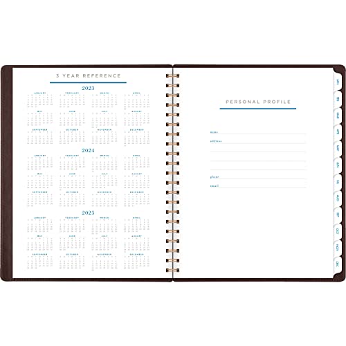 AT-A-GLANCE 2023 Weekly & Monthly Planner, 8-1/2" x 11", Large, Spiral Bound, Monthly Tabs, Pocket, Signature, Brown (YP90509)