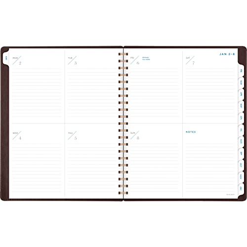 AT-A-GLANCE 2023 Weekly & Monthly Planner, 8-1/2" x 11", Large, Spiral Bound, Monthly Tabs, Pocket, Signature, Brown (YP90509)
