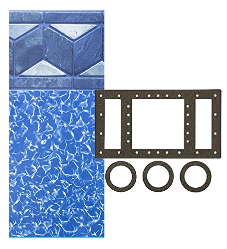Smartline Tuscan 27-Foot Round Pool Liner | UniBead Style | 52-Inch Wall Height | 25 Gauge Virgin Vinyl Material | Designed for Steel Sided Above-Ground Swimming Pools | Universal Gasket Kit Included