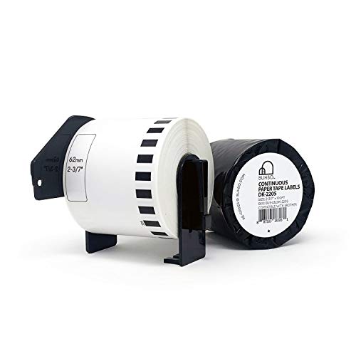Buhbo Compatible Refill Replacement Label for Brother DK-2205 2-3/7" x 100 ft Continuous Paper Tape (8 Pack)