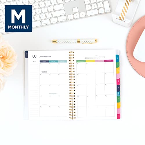 AT-A-GLANCE 2023 Weekly & Monthly Planner, Simplified by Emily Ley, 5-1/2" x 8-1/2", Small, Customizable, Monthly Tabs, Pocket, Carolina Dogwood (EL91-201)
