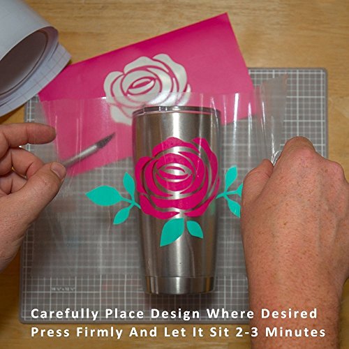 FRISCO CRAFT Clear Vinyl Transfer Paper Tape Roll -12 x 50 FT w/Alignment Grid Application Tape for Silhouette Cameo, Medium Tack Adhesive Vinyl for Decals, Signs, Windows, Stickers