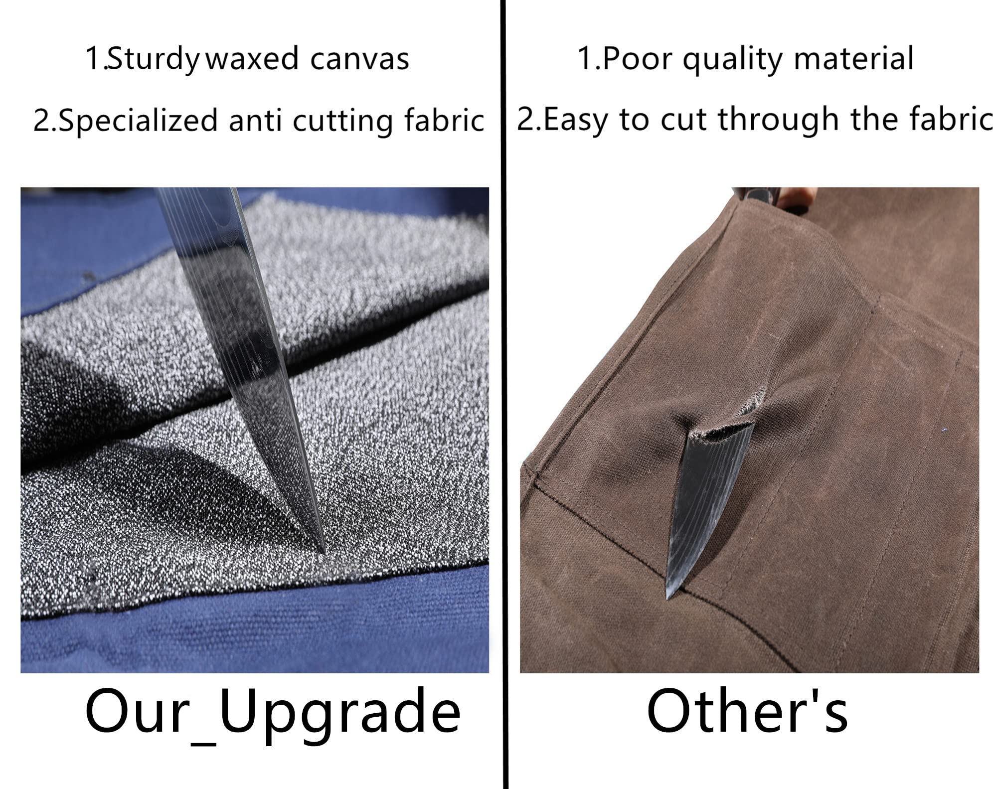 Chef's Knife Roll Bag With 4 Slots, Knife Roll Heavy Duty 16oz Waxed Canvas Knife Case Professional Anti Cutting Fabric Inside