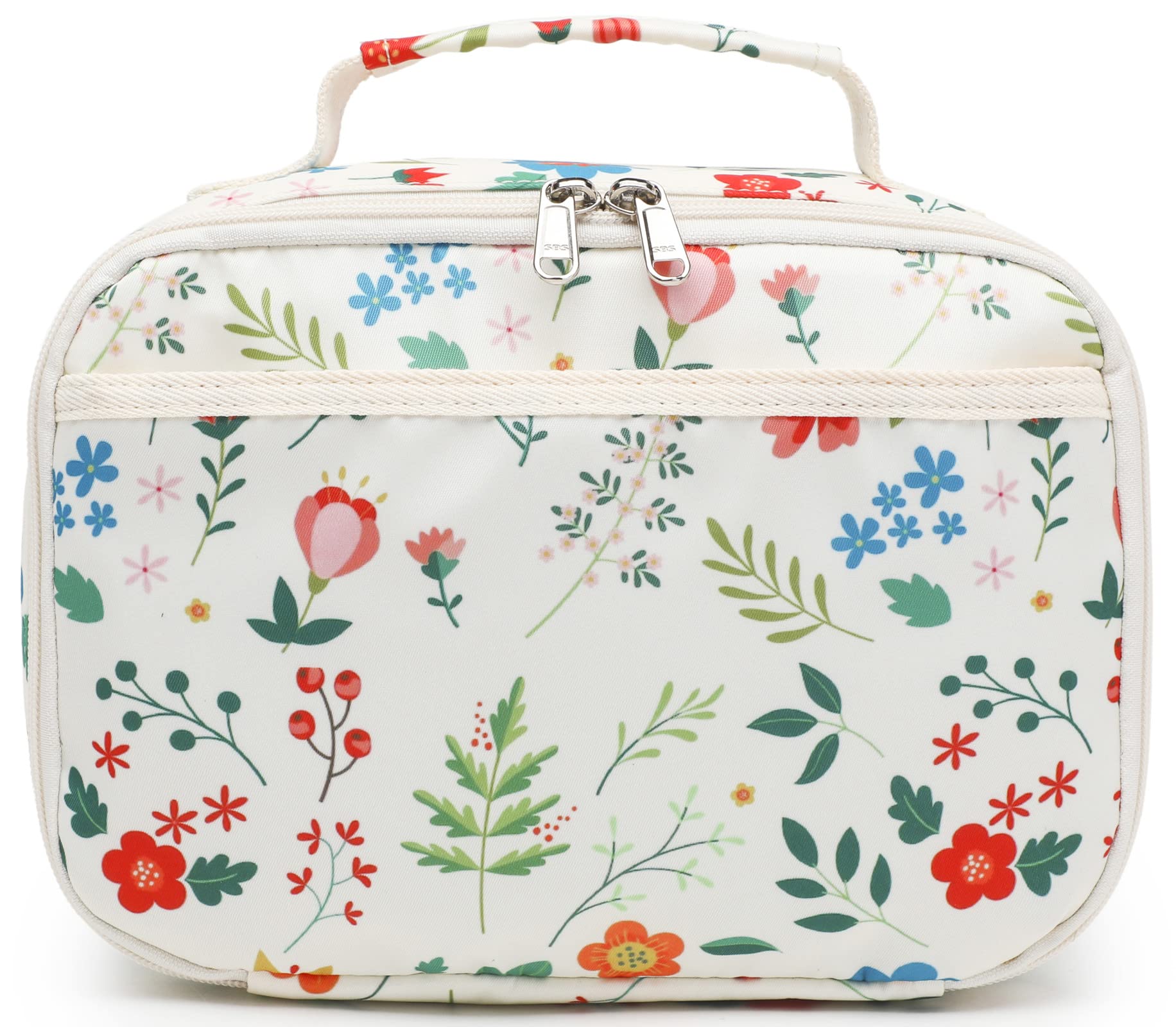 Kids Lunch Box Boys Girls Insulated Lunch Cooler Bag Reusable Lunch Tote Kit for School Travel(Flower)