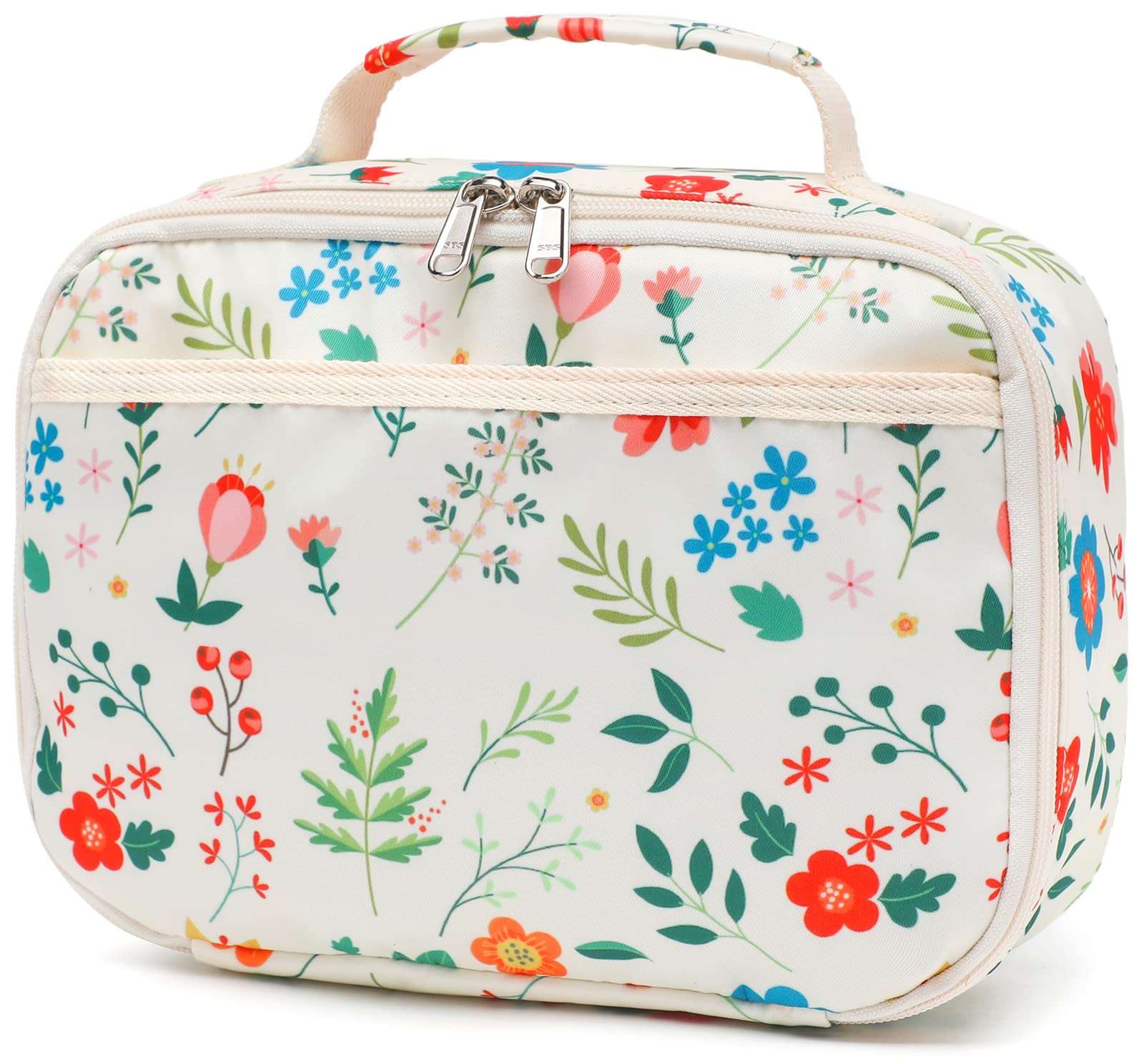 Kids Lunch Box Boys Girls Insulated Lunch Cooler Bag Reusable Lunch Tote Kit for School Travel(Flower)