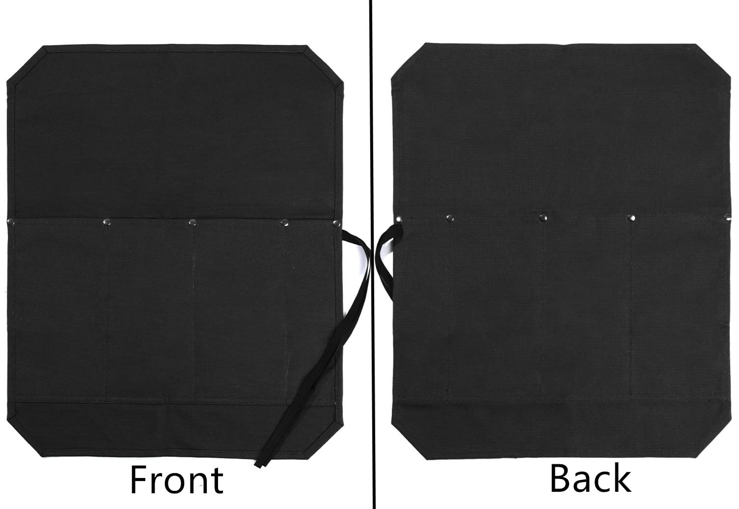 Chef's Knife Roll Bag With 4 Slots, Knife Roll Heavy Duty 16oz Waxed Canvas Knife Case Professional Anti Cutting Fabric Inside