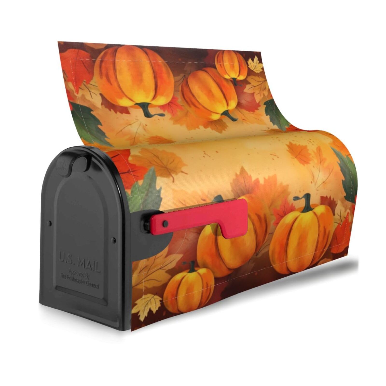 Ouqiuwa Fall Sunflowers Pumpkins Butterfly Maple Leaf Thanksgiving Welcome Magnetic Mailbox Cover, Mailbox Wrap Decorative for Garden Yard Home 21x18 in