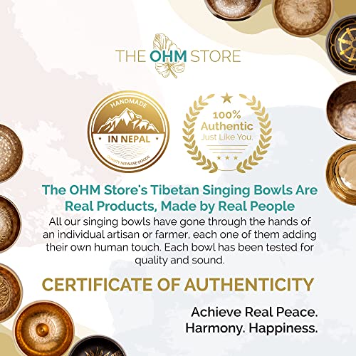 Tibetan Singing Bowl Set by Ohm Store β Meditation Sound Bowl Handcrafted in Nepal for Yoga, Chakra Healing, Mindfulness, and Stress Relief