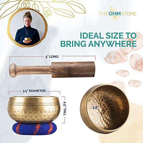 Tibetan Singing Bowl Set by Ohm Store β Meditation Sound Bowl Handcrafted in Nepal for Yoga, Chakra Healing, Mindfulness, and Stress Relief