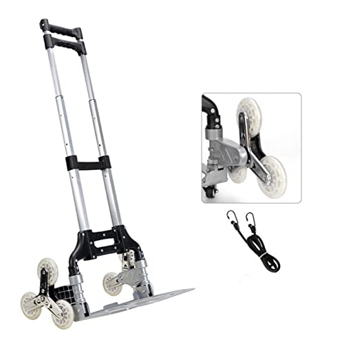 TAPHET Wheelbarrows Folding Trolley Cart for Luggage Lightweight Aluminum Collapsible Portable Fold Up Dolly for Travel Shopping (Color : Black No 4 Wheels)