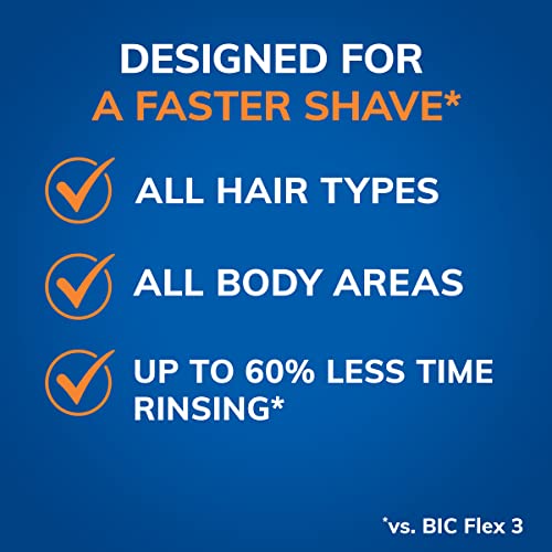 BIC EasyRinse Anti-Clogging Men's Disposable Razors for a Smoother Shave With Less Irritation*, Easy Rinse Shaving Razors With 4 Blades, 2 Count