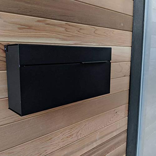 Vsons Modern Design Mailbox, Aluminum Black Powder Coated, Wall-Mount Mailbox Vsons Design Louis B