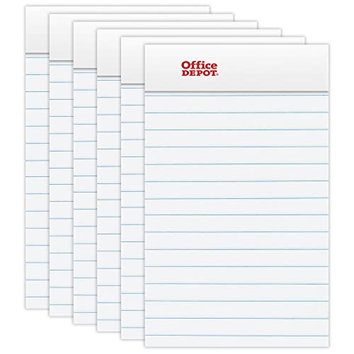 Office Depot Mini Perforated Legal Pad, 3in. x 5in., White, Pack Of 6 Pads, 99487