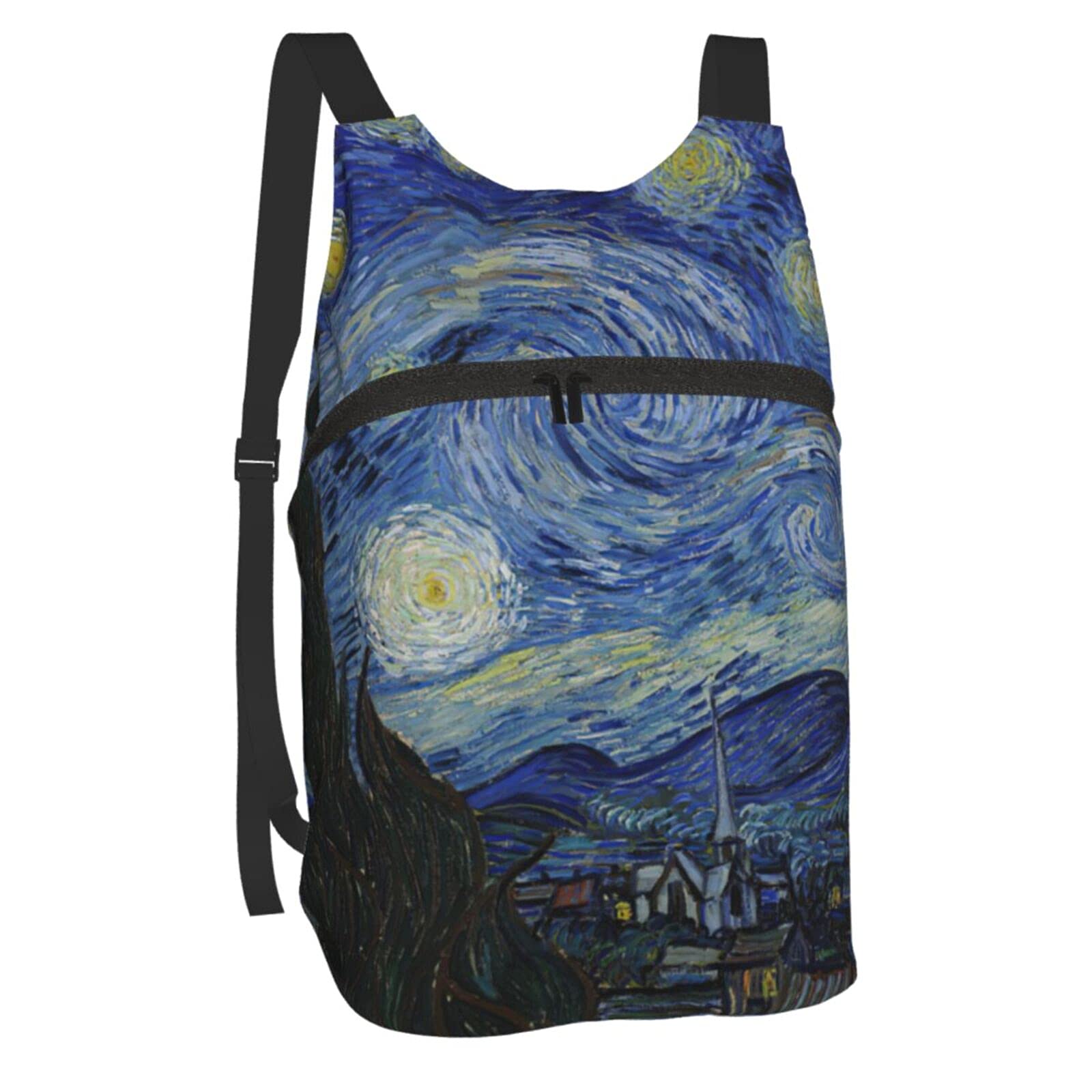 The Starry Night Van Gogh Waterproof Folding Portable Backpack Men And Women Travel Shopping Sports Leisure One Size