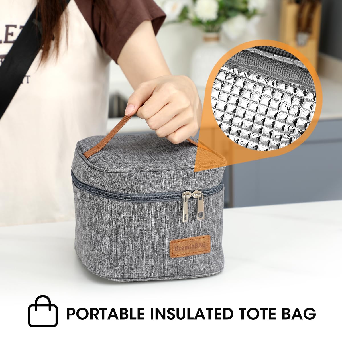 AIEVE Electric Lunch Box, USB Powered Portable Food Warmer for Car Truck with Bag Spoon and Fork, 12V/24V/110V, 35-Ounce