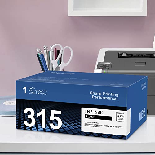 EAXIUCE (Black, 1-Pack) Compatible High Yield TN315 TN315BK Toner Cartridge Replacement for Brother HL-4150CDN 4140CW 4570CDW 4570CDWT MFC-9640CDN 9650CDW 9970CDW Printer by PALLAEAXIUCEMTONER