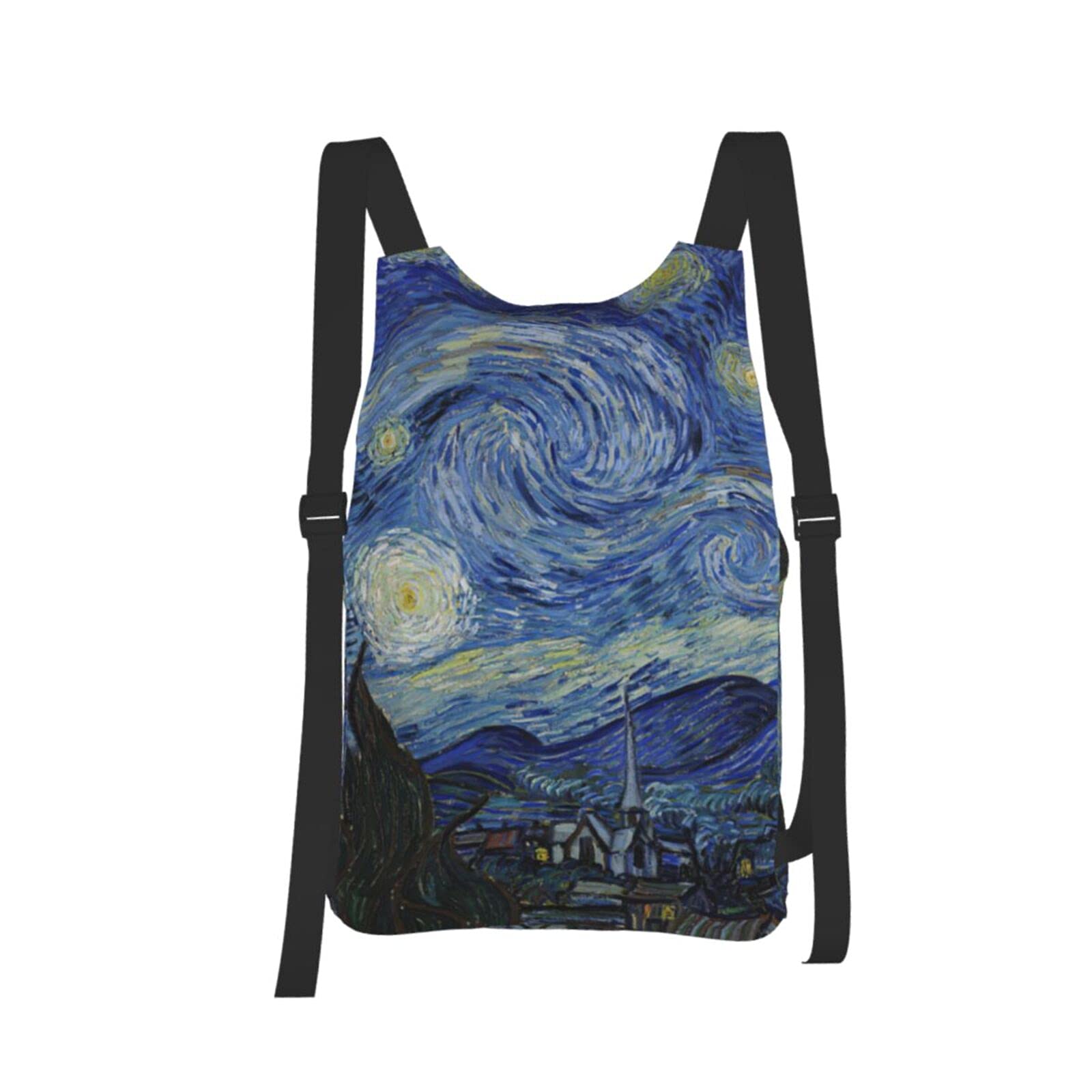 The Starry Night Van Gogh Waterproof Folding Portable Backpack Men And Women Travel Shopping Sports Leisure One Size