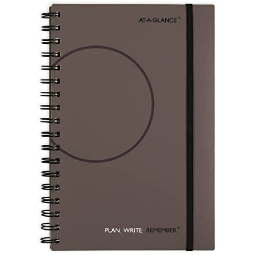 Planning Notebook by AT-A-GLANCE, Undated, 5-1/2" x 9", Small, Plan. Write. Remember, with Reference Calendars, Gray (70621030)