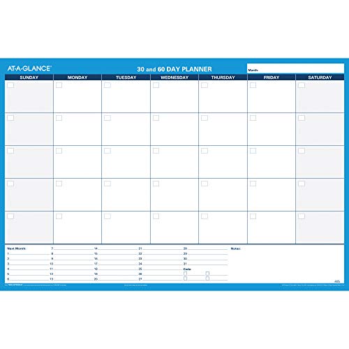 AT-A-GLANCE Wall Planner / Calendar, Undated, Erasable, 30/60-Day, 36 x 24, White/Blue (PM233-28)