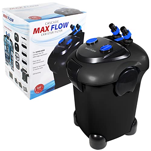 Penn-Plax Cascade Max Flow Aquarium Canister Filter โ Great for Extra Large Fish Tanks โ Perfect for 250+ Gallon Aquariums โ 820 Gallons per Hour (GPH)
